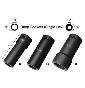 1" Deep Socket (Single Hex)